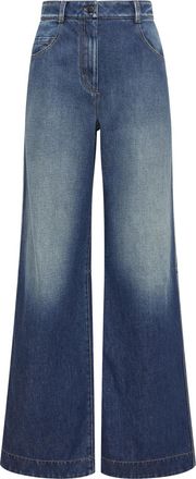 Moncler Moncler Technical Denim Trousers, Women, Blue, Size: Xs