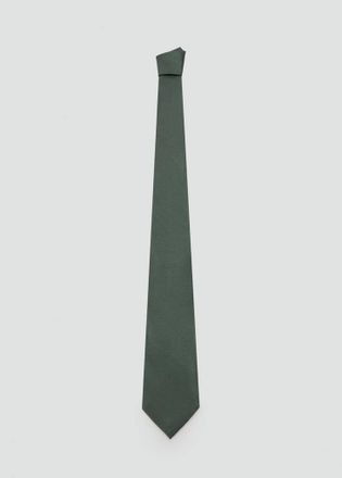 Mango Cravate soie unie vert - Homme - Taille unique - MANGO MAN