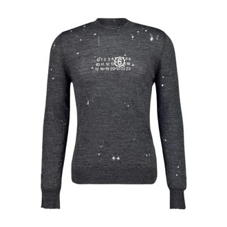 Maison Margiela Pullover mit Destroyed-Effekt - - Knitwear - Damen - Grau - XL