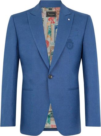 Billionaire Boys Club Homme, Vestes, Bleu, Taille: 2XL Linen Blazer Miami Vice Fit