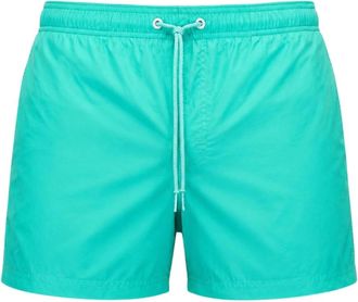 Sundek Homme, Maillots de bain, Vert, Taille: S Crinkled Short de Bain avec Taille &Eacute;lastique