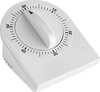 TFA Dostmann Analoger Küchentimer, 38.1020, Eieruhr, 0-60 min, mechanisch zum Aufziehen, geeignet zum Kochen/Sport/Hausaufgaben, weiß