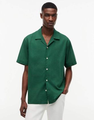 Tommy Hilfiger Chemise d&eacute;contract&eacute;e &agrave; grands carreaux et manches courtes - Vert fonc&eacute;