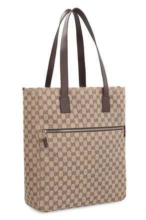Gucci Mens Tote Bag Gg Fabric Ebony Polyester