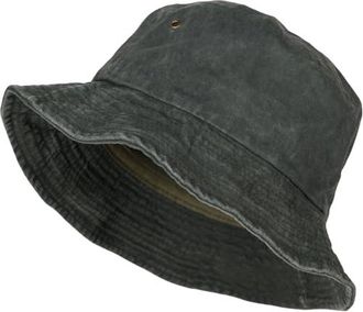 styleBREAKER Chapeau de pêcheur Unisexe uni en Aspect Vintage lavé, Chapeau Seau, Chapeau de Soleil en Tissu uni 04025045, Couleur:Gris foncé