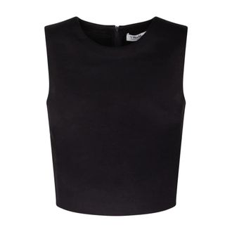 Max Mara Zeitloses Schwarzes Rundhals-Top - - Tops - Damen - Schwarzk - L