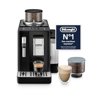 DeLonghi Rivelia - Perfetto Machine &agrave; Caf&eacute; Automatique, Mousseur &agrave; Lait Classique, 8 Boissons Enregistr&eacute;es, &Eacute;cran Tactile Couleur, R&eacute;servoir &agrave; Grains de Caf&eacute; I