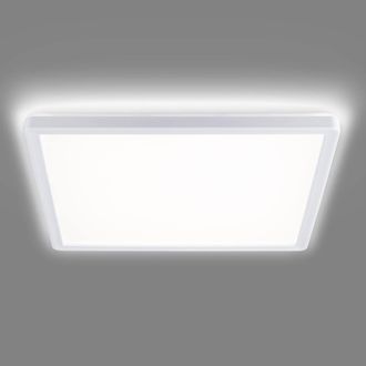 Navaris LED Deckenleuchte mit Hintergrundbeleuchtung - dimmbar - 18 Watt - 29,3 x 29,3 x 2,8cm - 4000K - LED Deckenlampe Panel ultra flach quadratisch