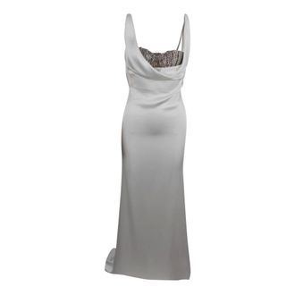 Giuseppe Di Morabito Femme, Robes, Blanc, Taille: 36 FR Longue Robe avec Bralette en Strass