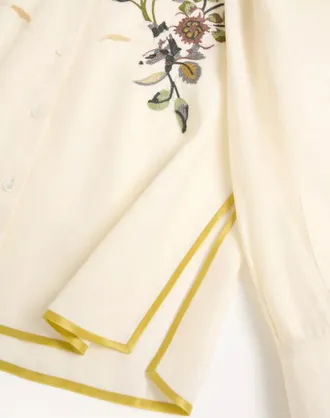Valentino Floral-Embroidered Shirt - Cream