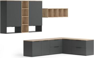 Vicco Meuble-paroi Wido, Anthracite, 9 pi&egrave;ces