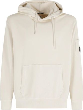 C.P. Company C.p. Company, Homme, Sweatshirts et sweats &agrave; capuche, Beige, Taille: M Lens Sweat &agrave; capuche