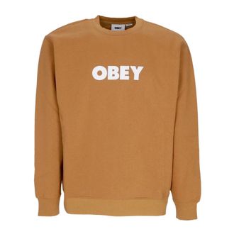 Obey Premium Fleece Crewneck Sweatshirt Braun Zucker - - Sweatshirts & Hoodies - Herren - Braun - XL
