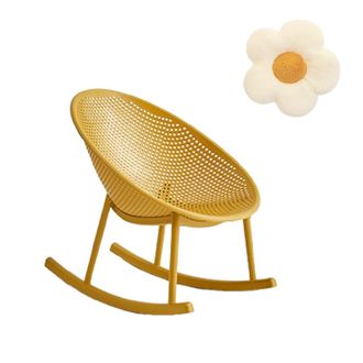 Generic Moderner Ovaler Schaukelstuhl, Eif&ouml;rmiger Lounge-Rocker, Atmungsaktiver Kunststoff, Ergonomische Sitzgelegenheiten, Stilvolle Wohn- Und Terrassenm&ouml;bel