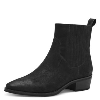 Marco Tozzi Damen Stiefeletten Spitz mit Absatz aus Kunstleder, Schwarz (Black), 36