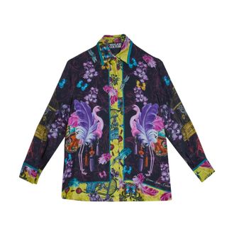 Versace Jeans Couture Femme, Blouses et Chemises, Multicolore, Taille: 40 FR Camicia Twill Cabinet Piazzata