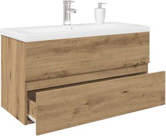 vidaXL vidaXL Meuble lavabo avec bassin et robinet intégrés chêne artisanal