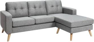 Vente-Unique Canap&eacute; dangle r&eacute;versible en Tissu Gris chin&eacute; Bartolome