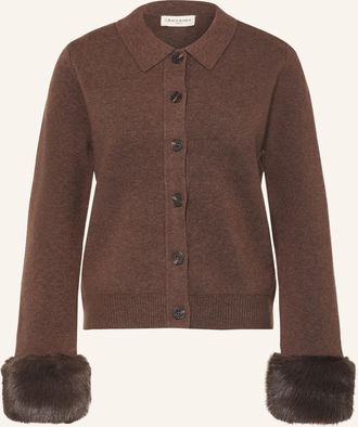 Grace & Mila Grace & Mila Strickjacke Bambino Mit Kunstfell braun