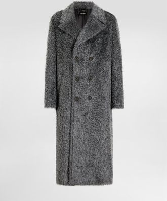 Dolce & Gabbana Double-breasted Fur-effect Coat - Mann Mäntel Und Jacken Grau 50