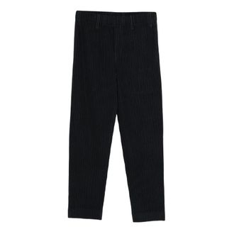 Issey Miyake Pliss&egrave; Hose - - Trousers - Damen - Blau - L