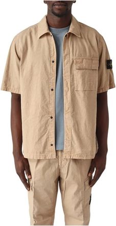 Stone Island Homme, Chemises, Brun, Taille: XL Short Sleeve Chemises