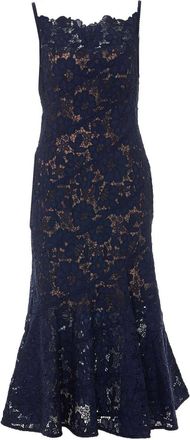 Self Portrait Knielanges Kleid - Blau