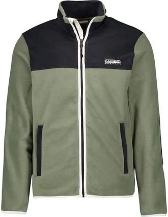 Napapijri Herren Fleecejacke grün Mikrofaser unifarben