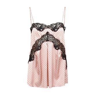Aniye By Satin Spitze Polka Dot Camisole Kleid - - Tops - Damen - Mehrfarbig - M