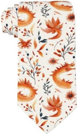 Generic Fleur De Dragon Aquarelle Cravatte Décontractée Cravates Élégante Cravates Hommes Pour Adultes Scolaires Affaires