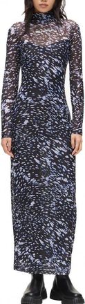 Karl Lagerfeld Long Sleeves mesh Lights All Over Print Dress, Digital Light AOP, XS