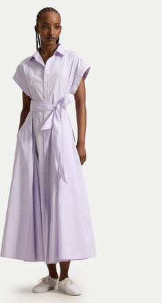 Polo Ralph Lauren Hemdkleid 211A96363002 Violett Regular Fit