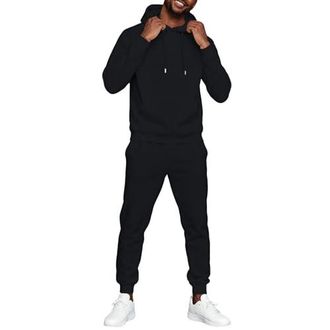 Generic Surv&ecirc;tement pour homme - Sweat &agrave; capuche et pantalon de jogging en coton m&eacute;lang&eacute; - Deux pi&egrave;ces - Surv&ecirc;tement de loisirs - Surv&ecirc;tement pour le quotidie