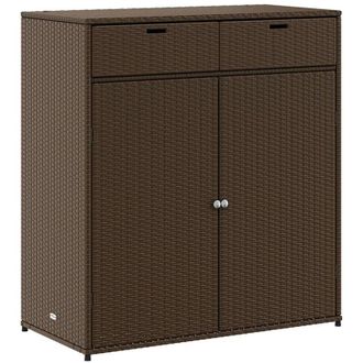 vidaXL Gartenschrank Braun 105x55x113 cm Poly Rattan Vidaxl