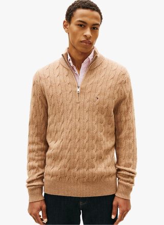 Tommy Hilfiger Pull col zipp&eacute; en laine m&eacute;lang&eacute;e