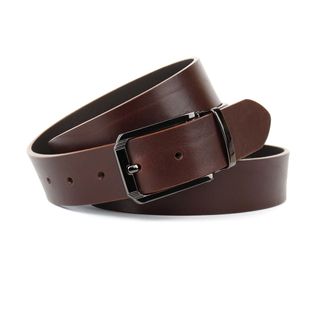 Anthoni Crown Herren Klassischer Herrengürtel mit Dornschliße 3DJ40 Gürtel, Dunkelbraun, 120
