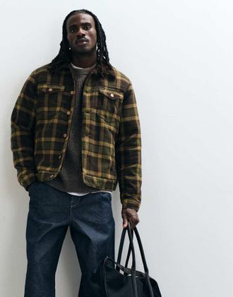 Wrangler veste trucker en m&eacute;lange de laine-Vert