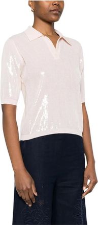 Twinset Femme, Tops, Rose, Taille: 40 FR Maglia a polo paillettes