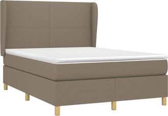 vidaXL Vidaxl - Giroletto A Molle Con Materasso Tortora 140x190 Cm In Tessuto