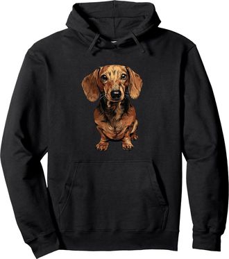 Whyitsme Design Roter Dackel-Hund Illustration Pullover Hoodie