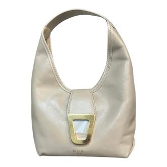 NCUB Ncub, Femme, Sacs, Beige, Taille: ONE Size Sac &agrave; main en cuir avec rabat en m&eacute;tal