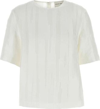 Loulou Studio Femme, Tops, Blanc, Taille: 42 FR Toba Round Neck Blouse