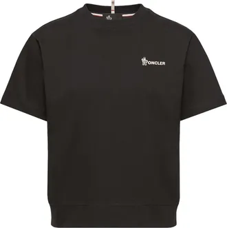 Moncler Moncler Logo Cotton T-shirt, Women, Black, Size: Xs