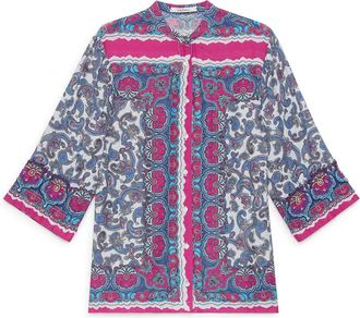 Maliparmi Maliparmi, Femme, Blouses et Chemises, Bleu, Taille: 36 FR Kaftan Sunset Paisley