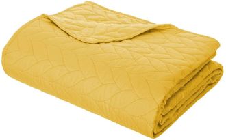 Atmosphera Atmosphera - Bettüberwurf + 2 Kissenbezüge Tressé senfgelb - 260 × 240 cm - Gelb
