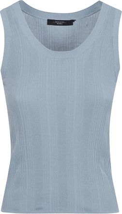 Max Mara Femme, Tops, Bleu, Taille: 38 FR Top a costine irregolari