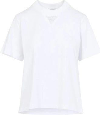 PESERICO Femme, Tops, Blanc, Taille: 38 FR Stretch Cotton Jersey T-Shirt