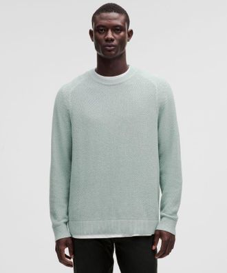 lululemon Textured Knit Classic-Fit Crewneck Sweater pour Hommes - Bleu - Taille 2XL