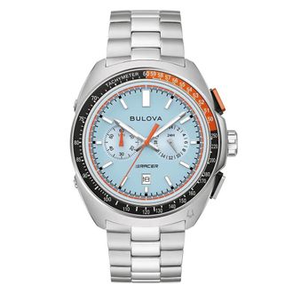 Bulova Racer Chronograph Silber Herren Armbanduhr 98B432