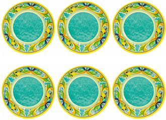 Brandani Suppenteller Citrus aus Melamin 21,5 cm Set 6 Stück Tafelservice